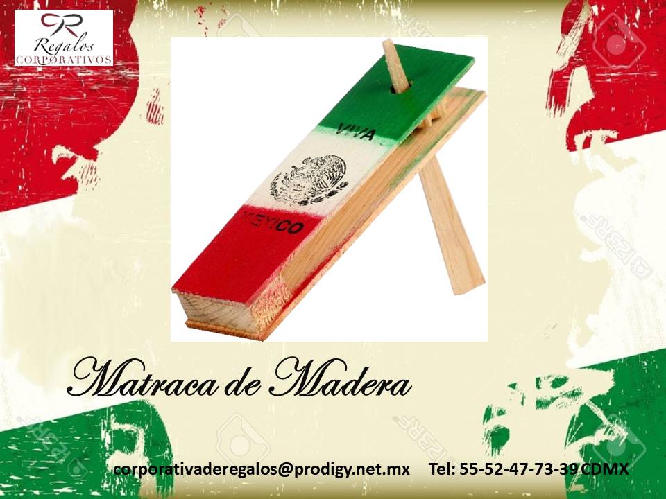 Matraca de madera tricolor - Regalos Corporativos